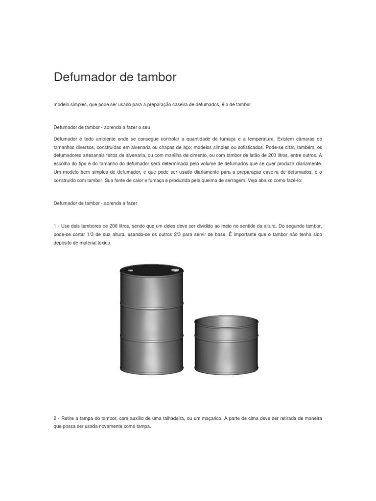 Defumador Tambor Projeto | PDF
