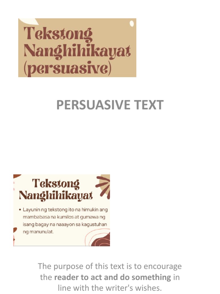Understanding Persuasive Texts | PDF | Persuasion | Question