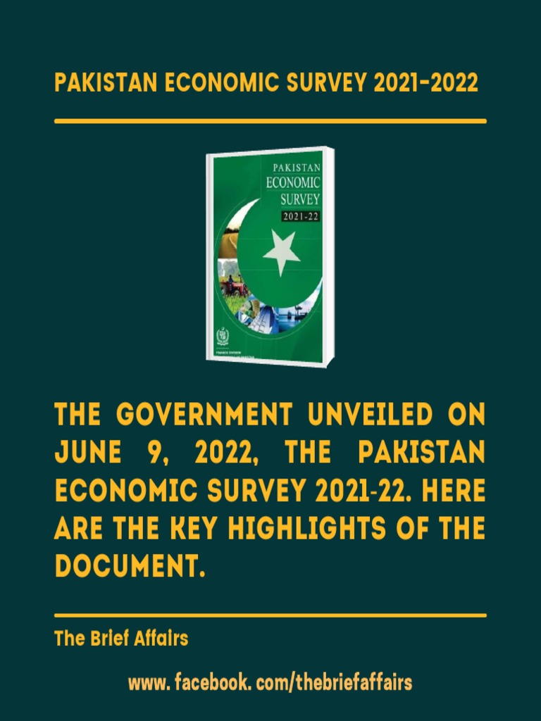 Pakistan Economic Survey 2021-2022 - TBA | PDF | Economic Growth | Pakistan