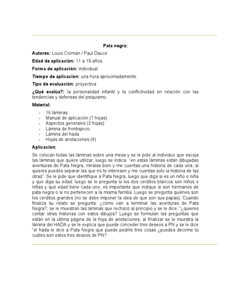 Fichas Técnicas Pata Negra | PDF