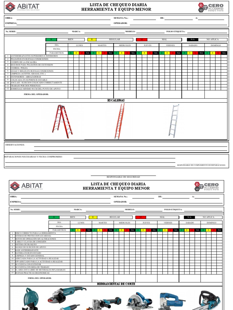 5.-Checklist Maquinaria | PDF | Transporte | Bienes manufacturados