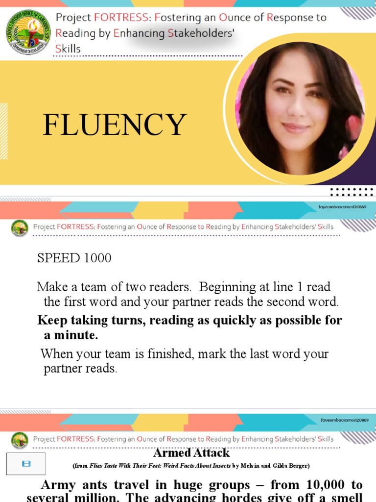 9 - Component 5 Fluency | PDF | Fluency | Reading Comprehension