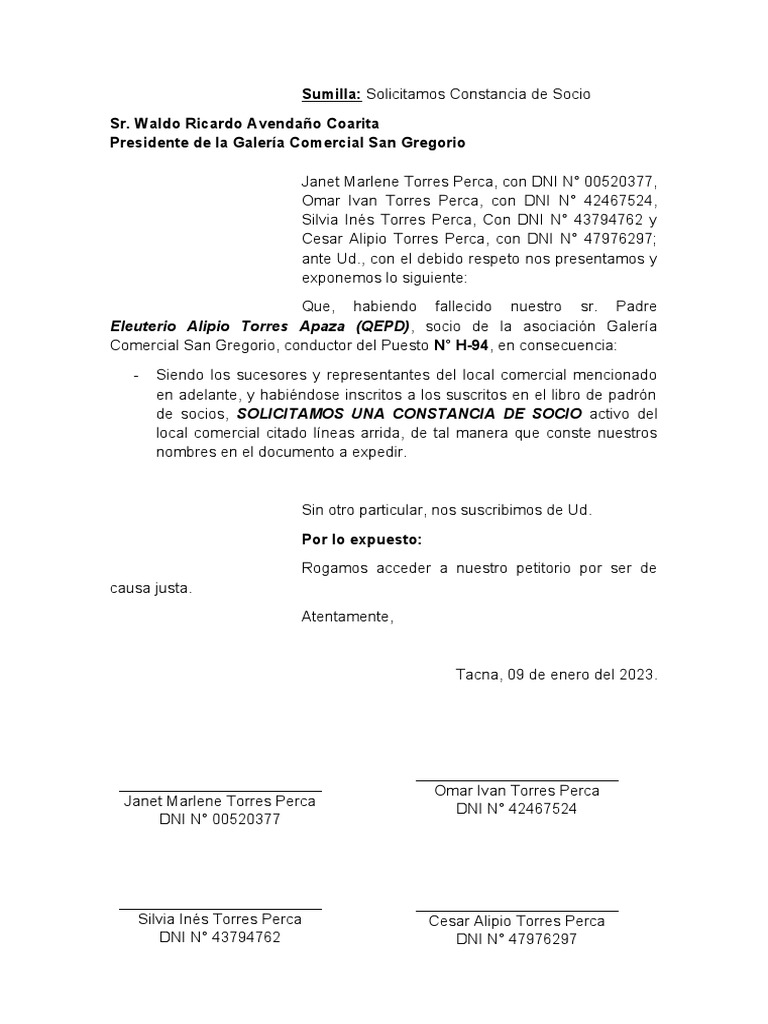 Solicito Constancia Local | PDF