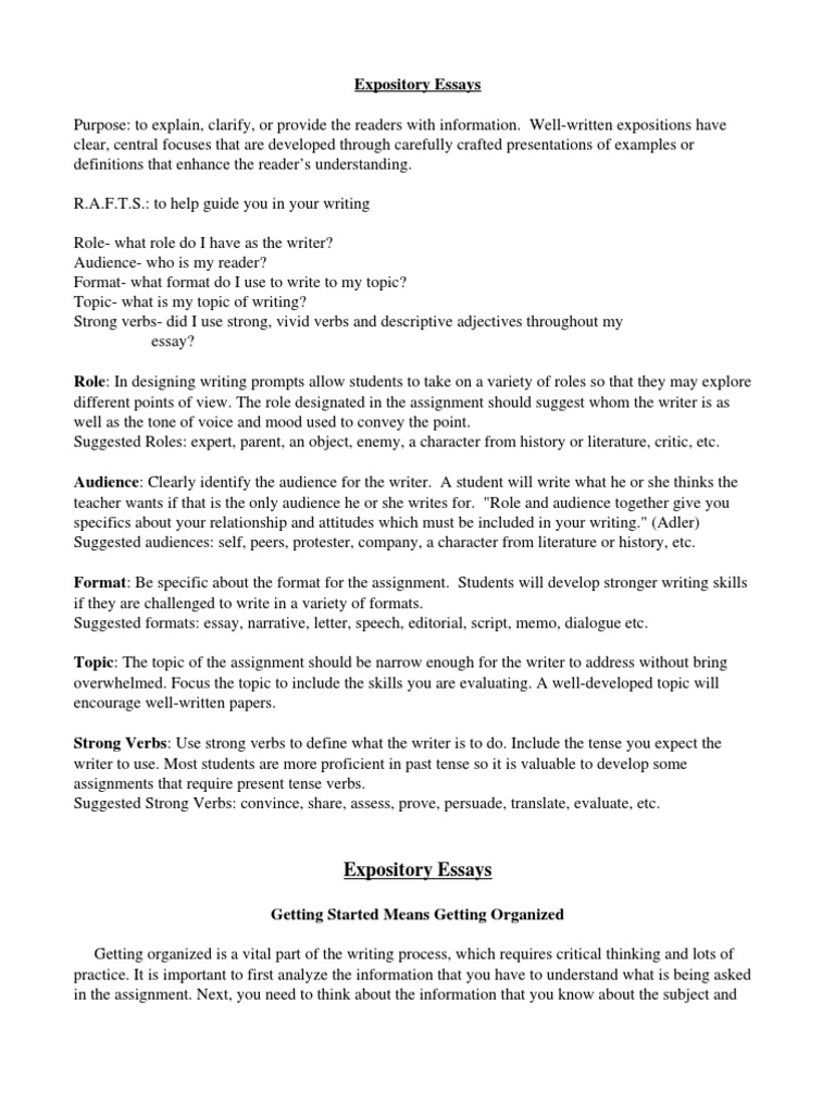 Expository Essays | Essays | Paragraph