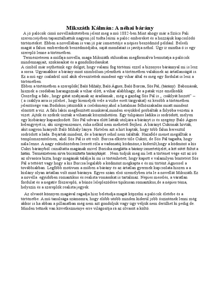 Néhai Bárány | PDF