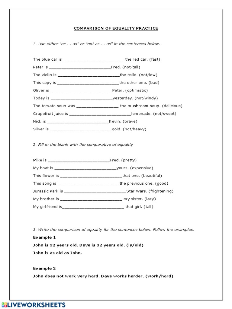 Comparision of Equality | PDF