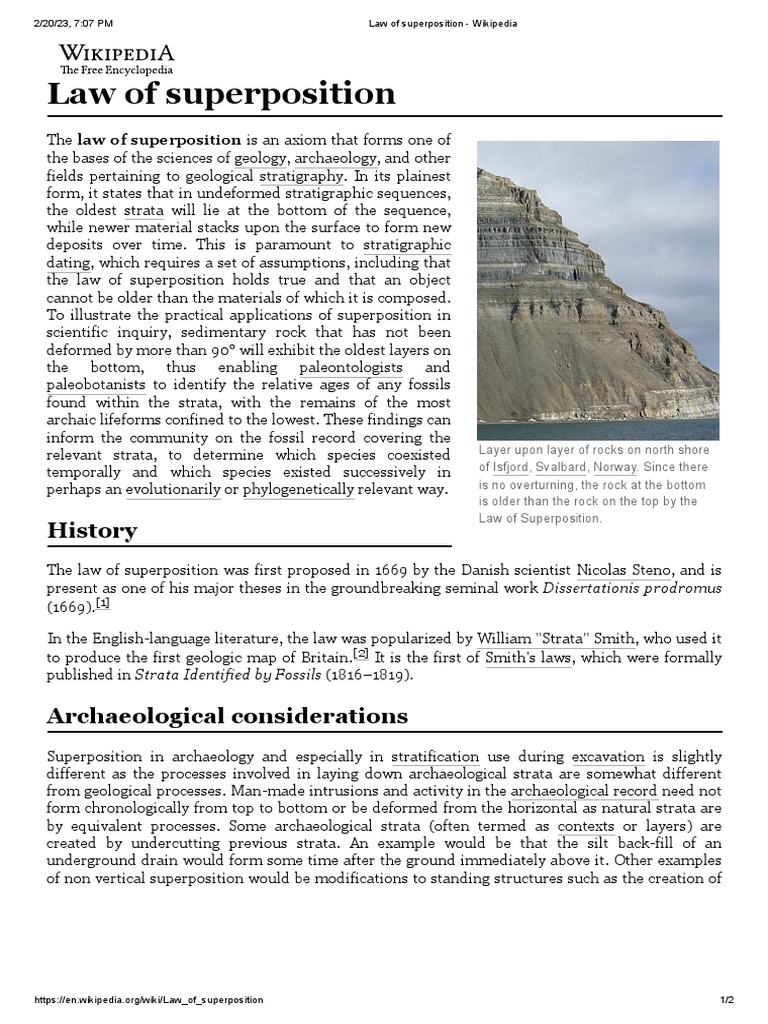 Law of Superposition: History | PDF | Stratigraphy | Science