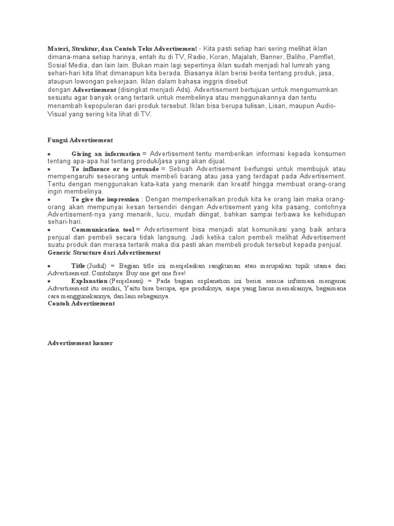Materi Advertisement | PDF