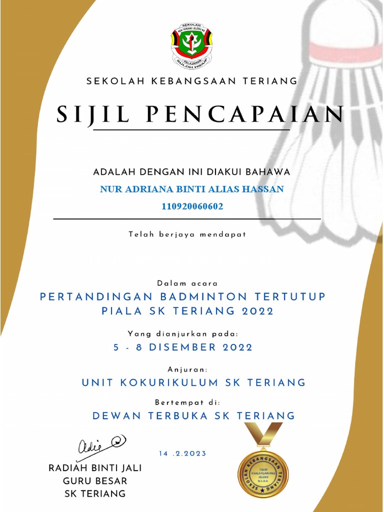 Sijil Kejohanan | PDF