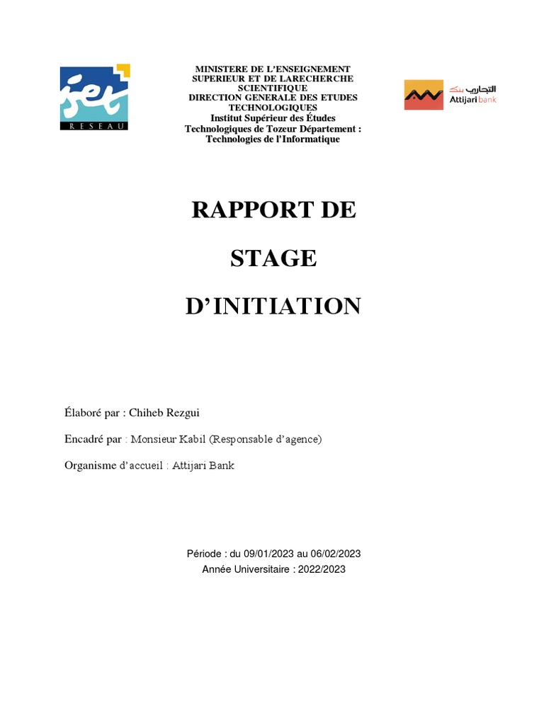 Rapport Stage Initiation | PDF