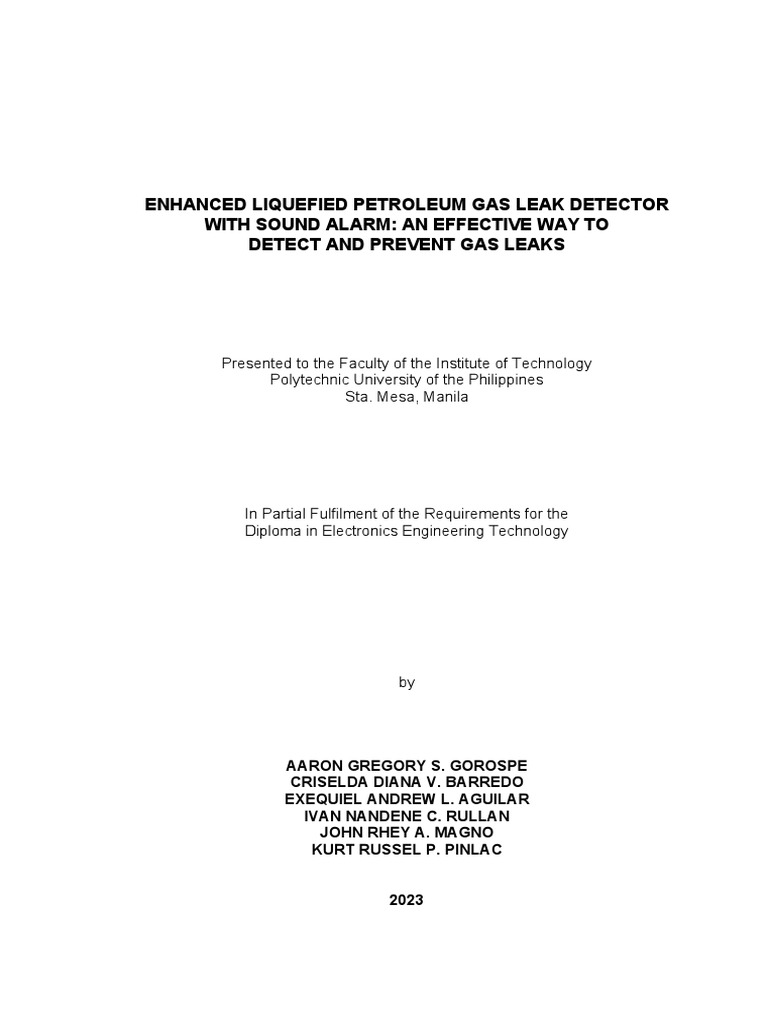 Updated Thesis Feb 13 | PDF | Liquefied Petroleum Gas | Leak