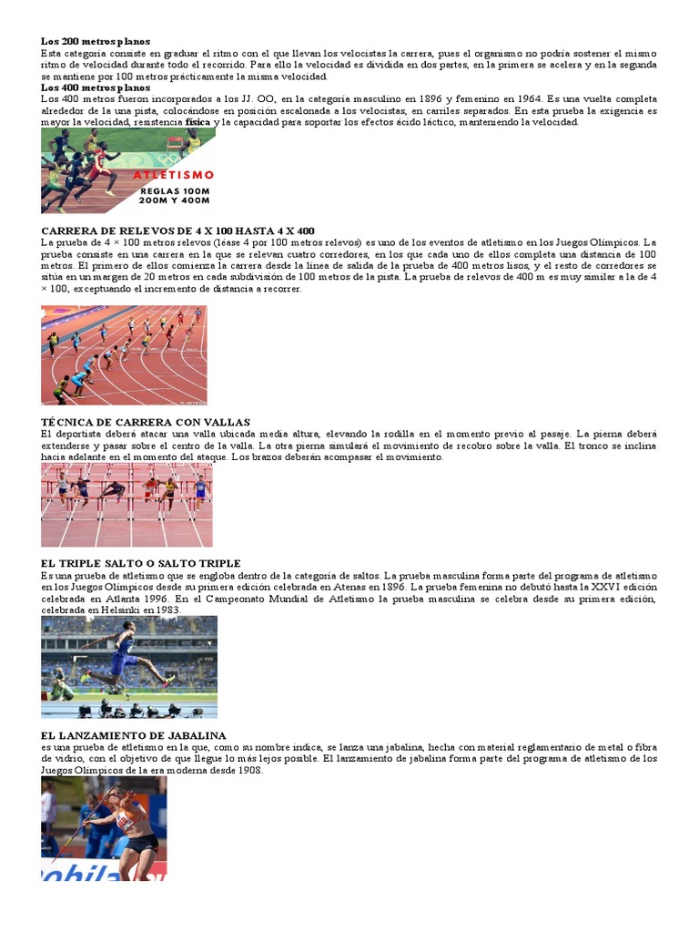 Los 200 Metros Planos | PDF | Deporte del atletismo | Deportes ...