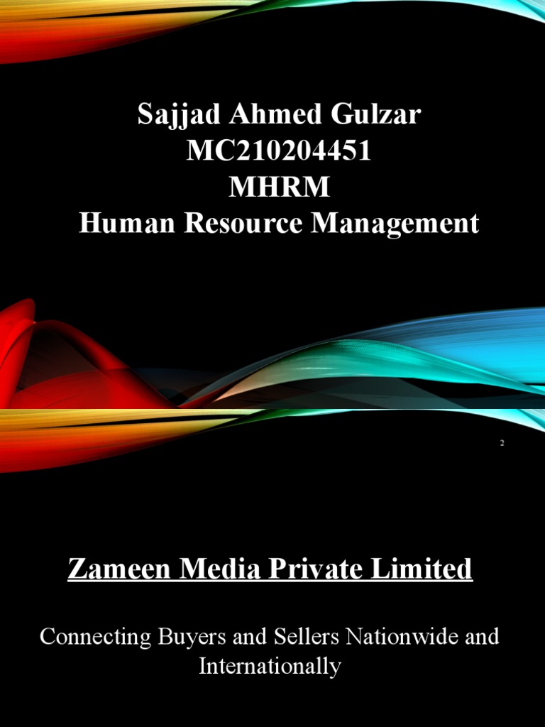 Sajjad Ahmed Gulzar MC210204451 MHRM Human Resource Management | PDF
