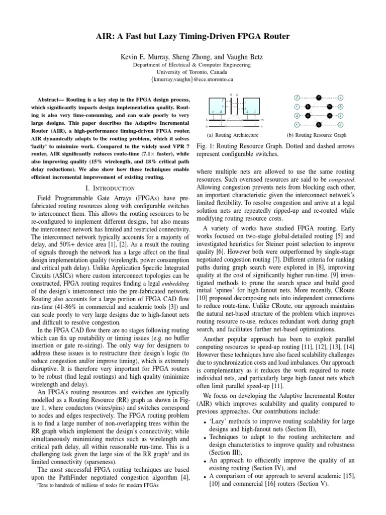 Ieee Vlsi Pdf Routing Field Programmable Gate Array