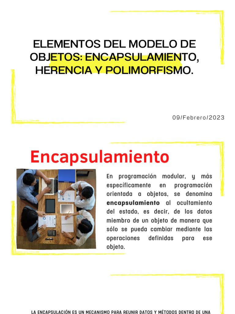 Encapsulamiento, Herencia y Polimorfismo | PDF | Informática | Tecnología