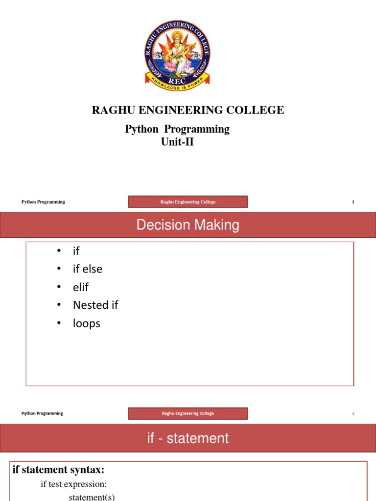 AR20 Python Unit-II | PDF | Control Flow | Software Development