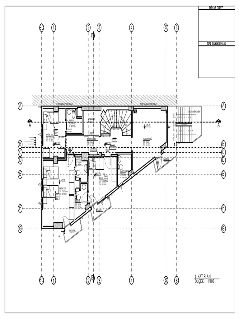 5 CM Dilatasyon Derzi 5 CM Dilatasyon Derzi: 4. Kat Plani ÖLÇEK: 1/100 ...