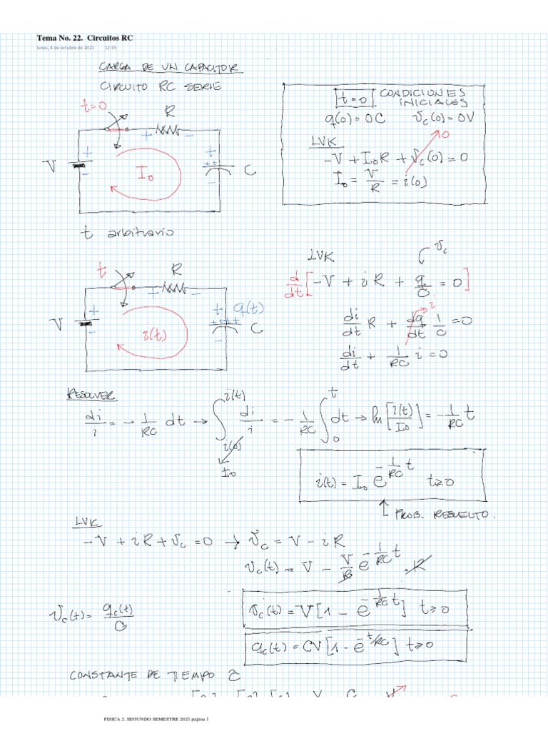 Circuitos RC en Física 2 | PDF