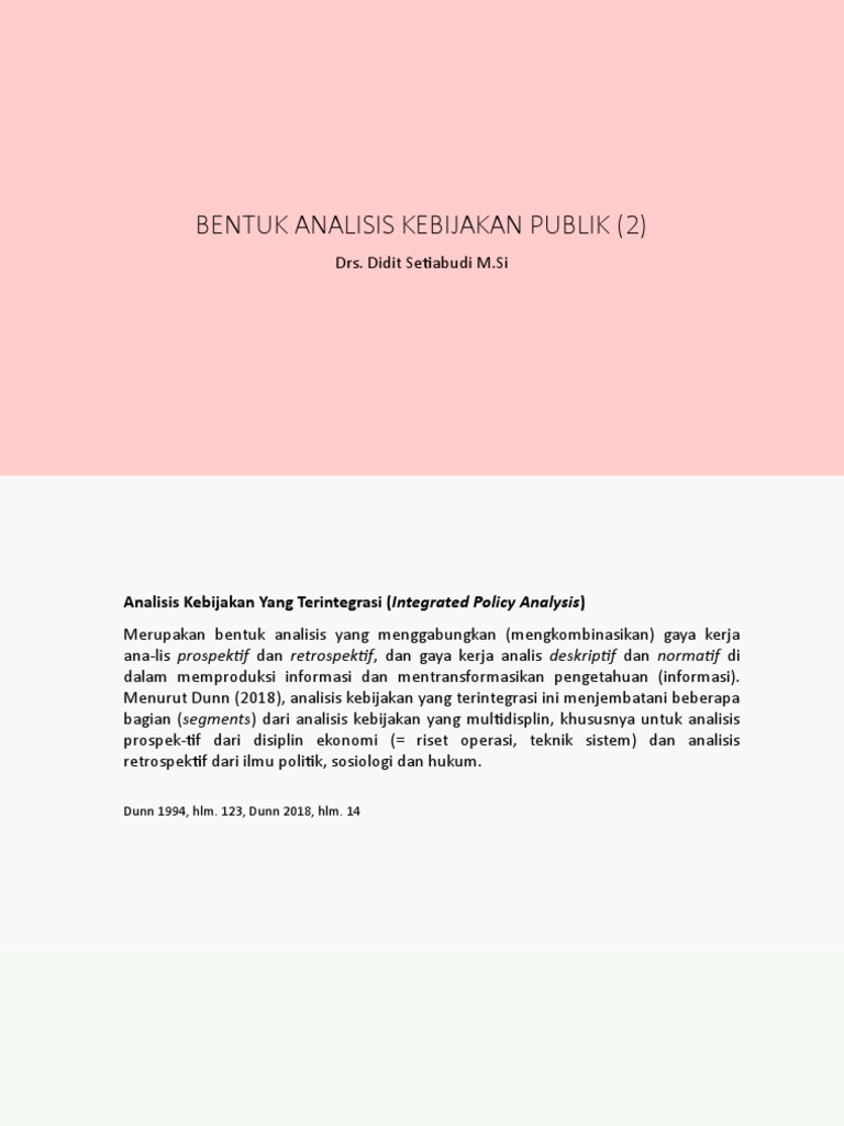 Bentuk Analisis Kebijakan Publik | PDF