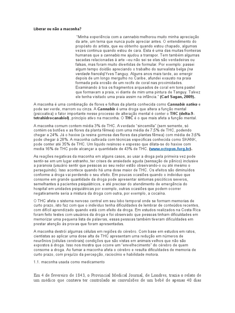 Cannabis Pdf Cannabis Droga Tetraidrocanabinol