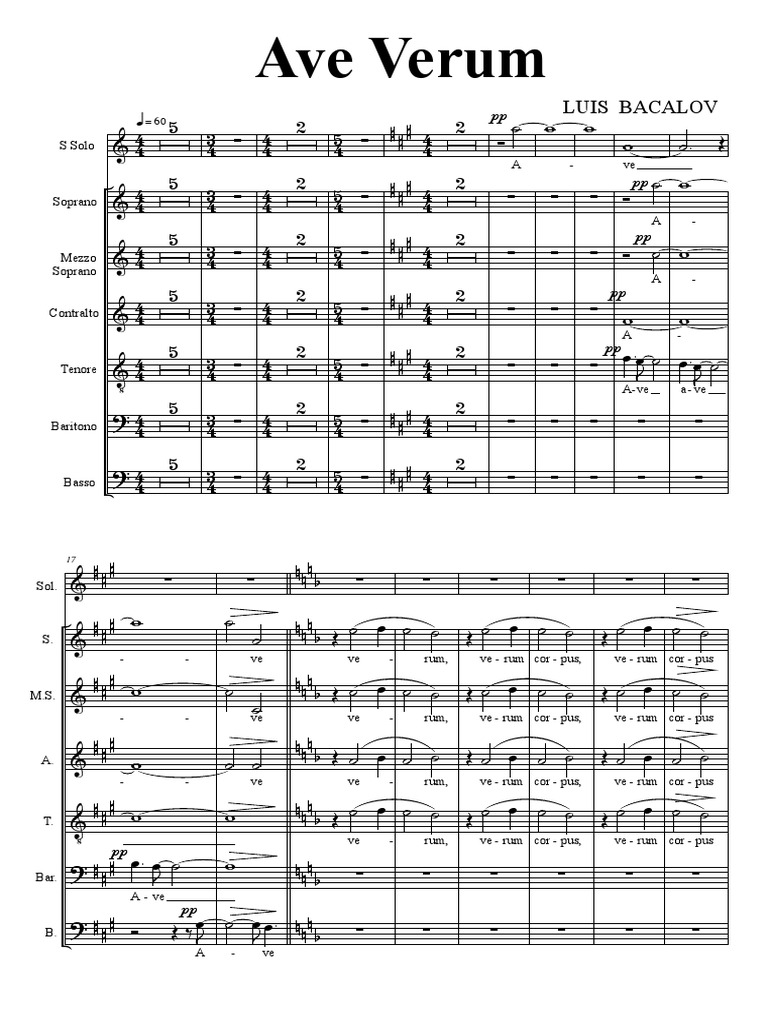 Ave Verum Bacalov - Solo CORO - FORK | PDF