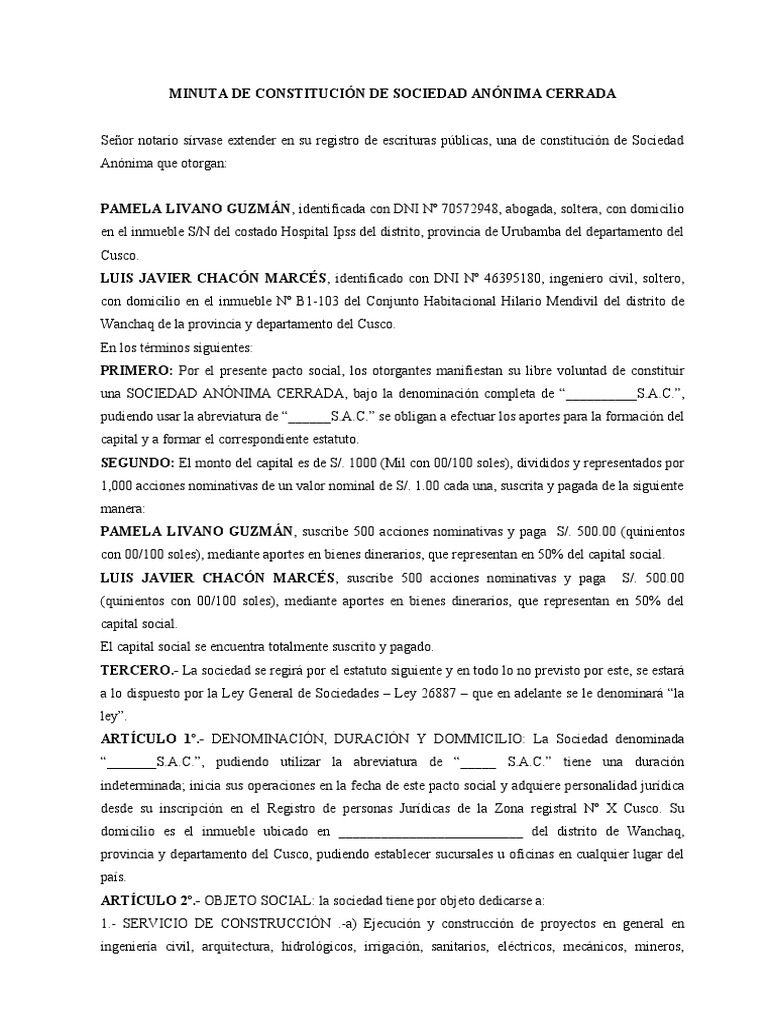Minuta | PDF