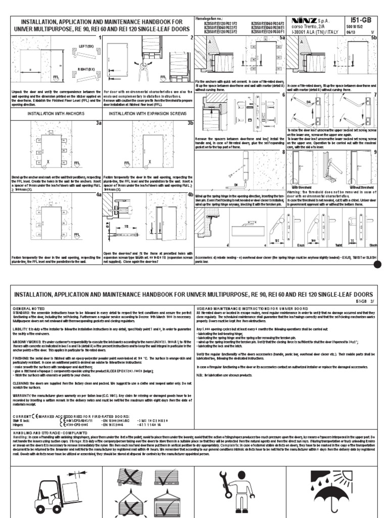 REI 120 Fire Door Installation Guide | PDF | Door | Building Engineering