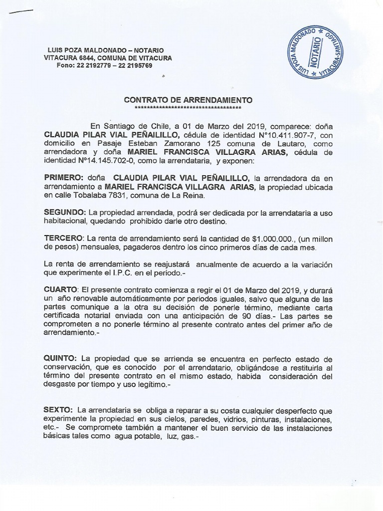 Contrato de Arriendo | PDF