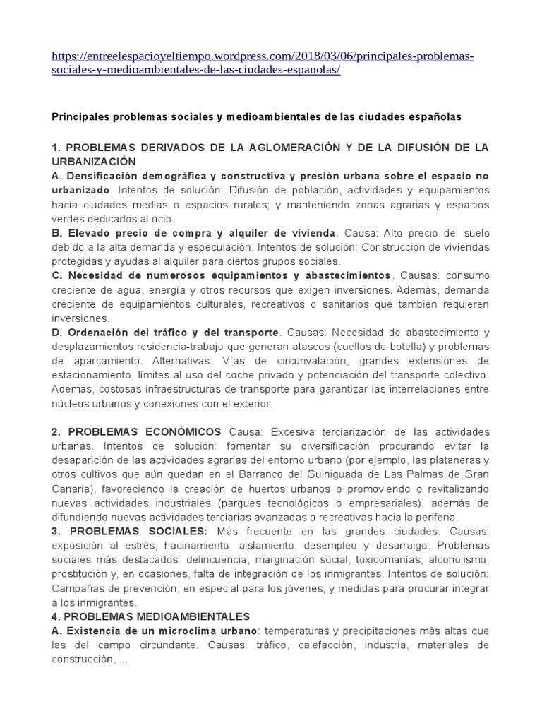 Problemas sociales y medioambientales urbanos | PDF