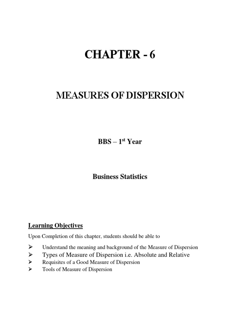 Measures of Dispersion | PDF
