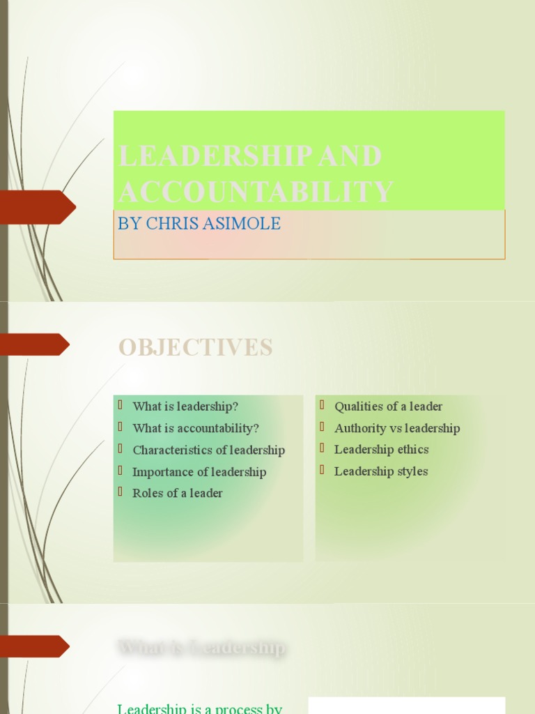 Leadership and Accountability | PDF | Leadership | Goal
