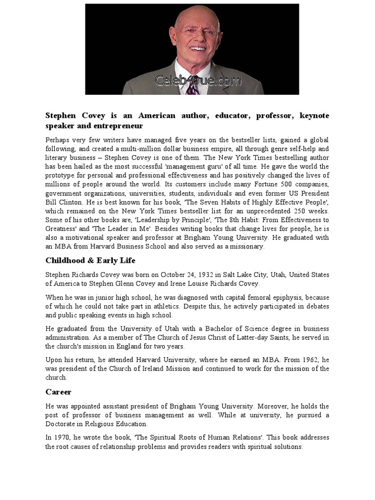 Covey's Legacy: Effective Leadership | PDF | Social Science