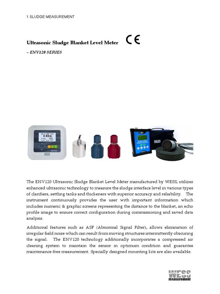 Ultrasonic Sludge Blanket Level Meter | PDF | Ultrasound | Electrical ...