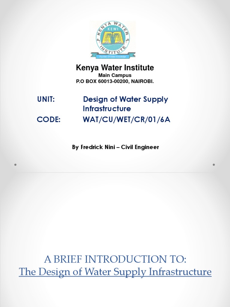 Notes 1 Design of Water Supply Infrastructure 15-2-2023 | Download Free ...