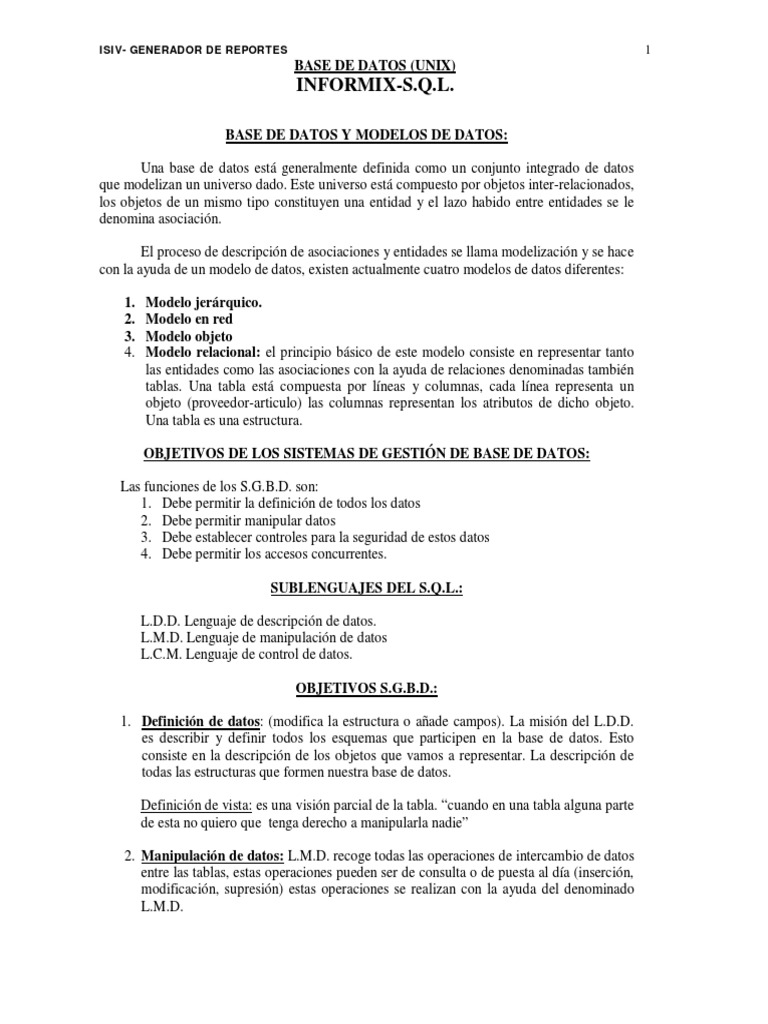 4 Informix M002 Pdf Sql Bases De Datos