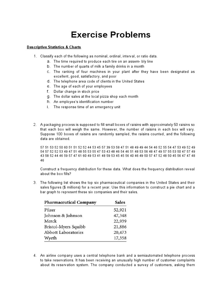 Exercises Problems - Part 1 | PDF