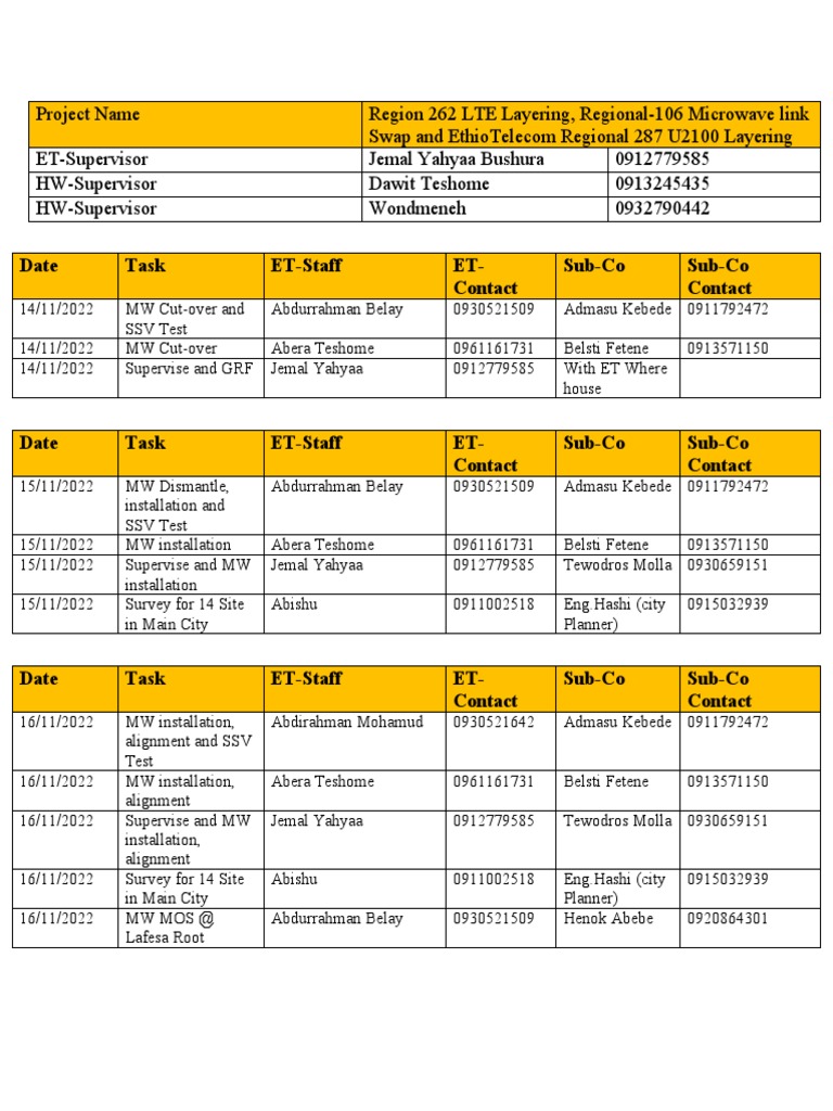 Daily Staff Mapping | PDF