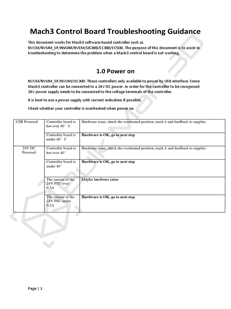Mach3 Control Board Troubleshooting Guidance English | PDF | Usb ...