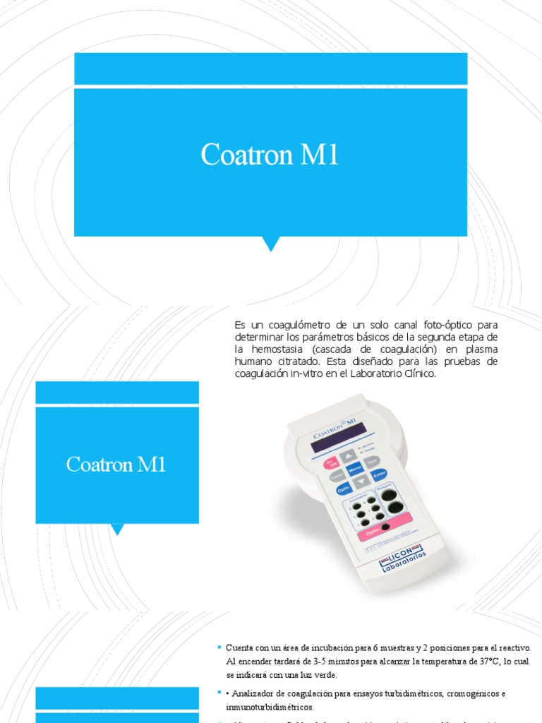 Coatron M1 | PDF | Coagulación | Hemostasia