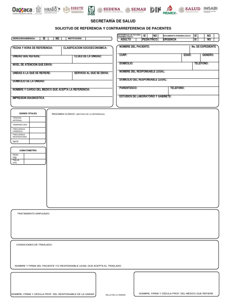 Formato Referencia-Contrarreferencia-Sso | Descargar gratis PDF | Enfermedades y trastornos ...