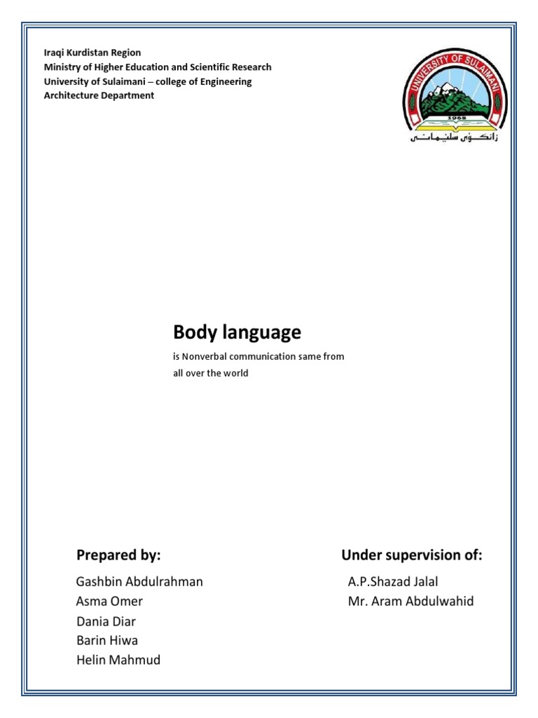 Body Language | PDF | Body Language | Nonverbal Communication