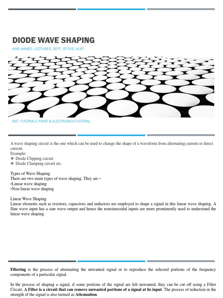 Diode Wave Shaping (Lecture 1-4) | PDF