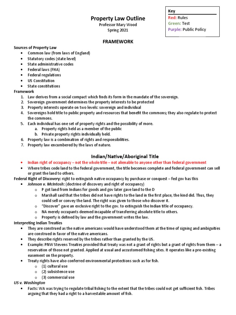 Property Law Outline Degroat | PDF | Social Science | Law