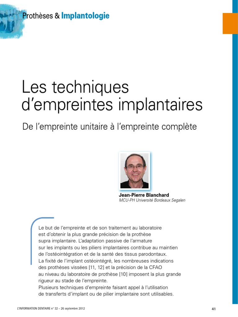 Empreinte Implantaire | PDF