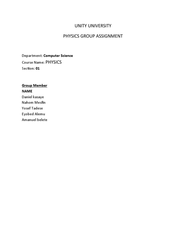 Unity University Cover Page | PDF