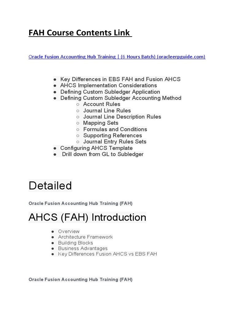 FAH Course Contents | PDF | Oracle Corporation | Computer Science