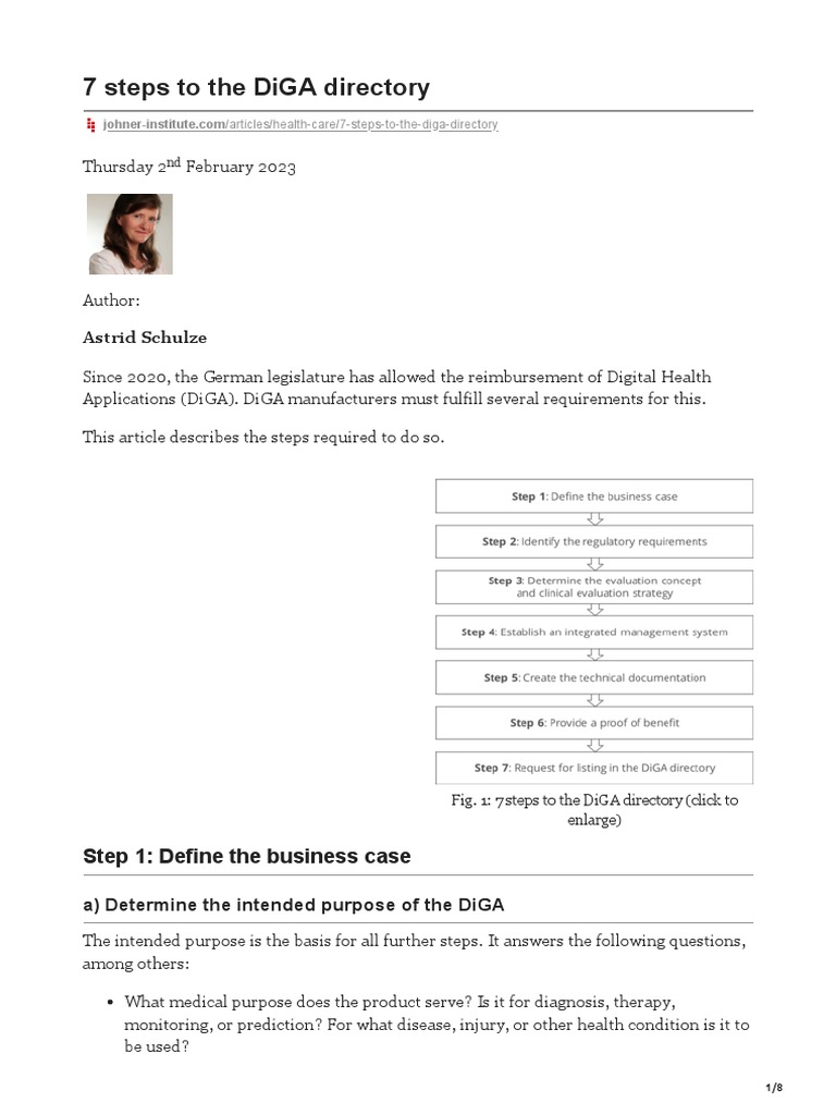 7 Steps To The DiGA Directory | PDF | Medical Device | Computer Security