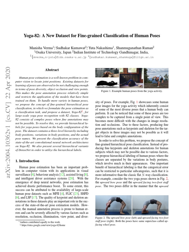 Yoga-82: A New Dataset For Fine-Grained Classification of Human Poses ...