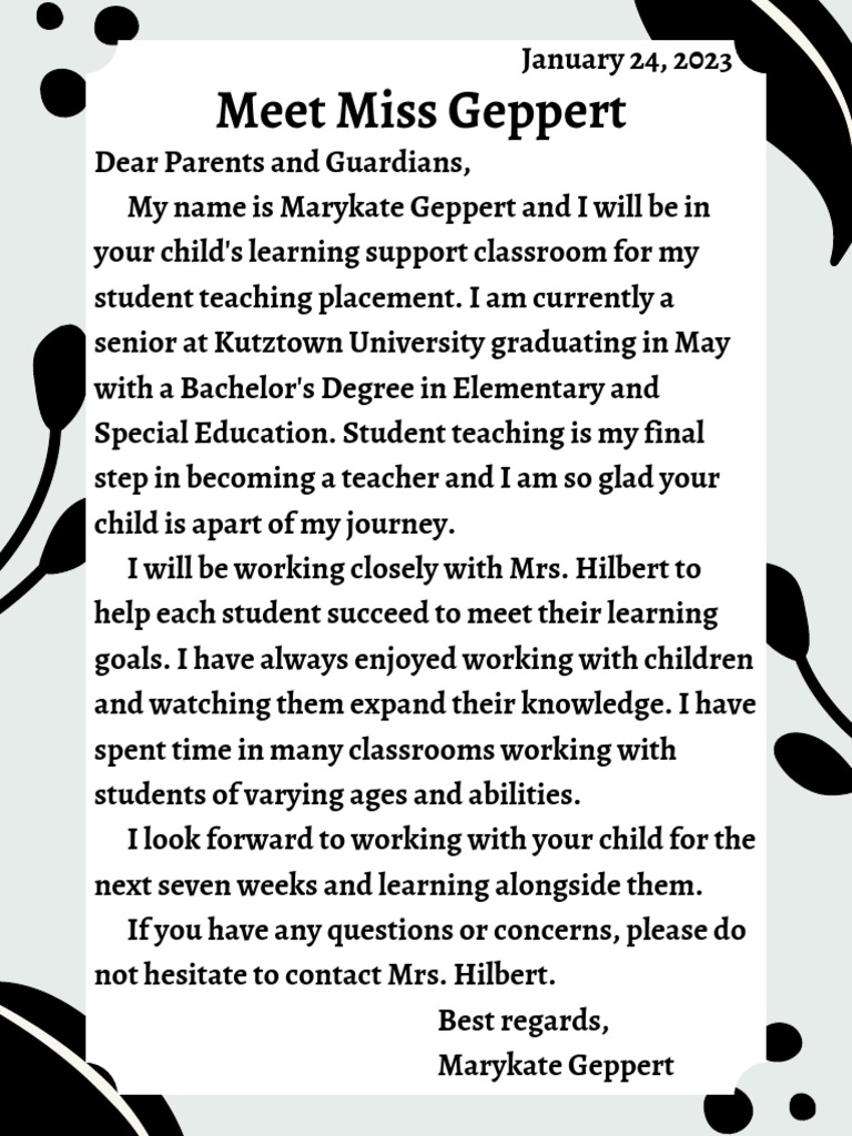 Family Letter | PDF