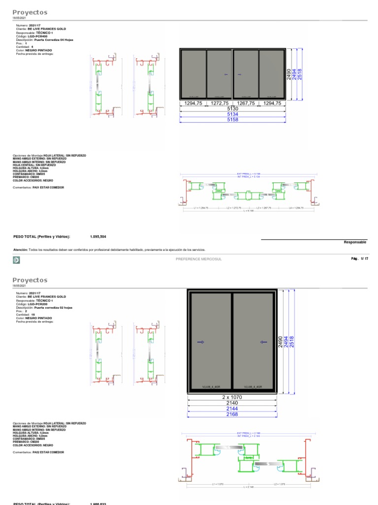 Planos Tecnicos de Aberturas | PDF
